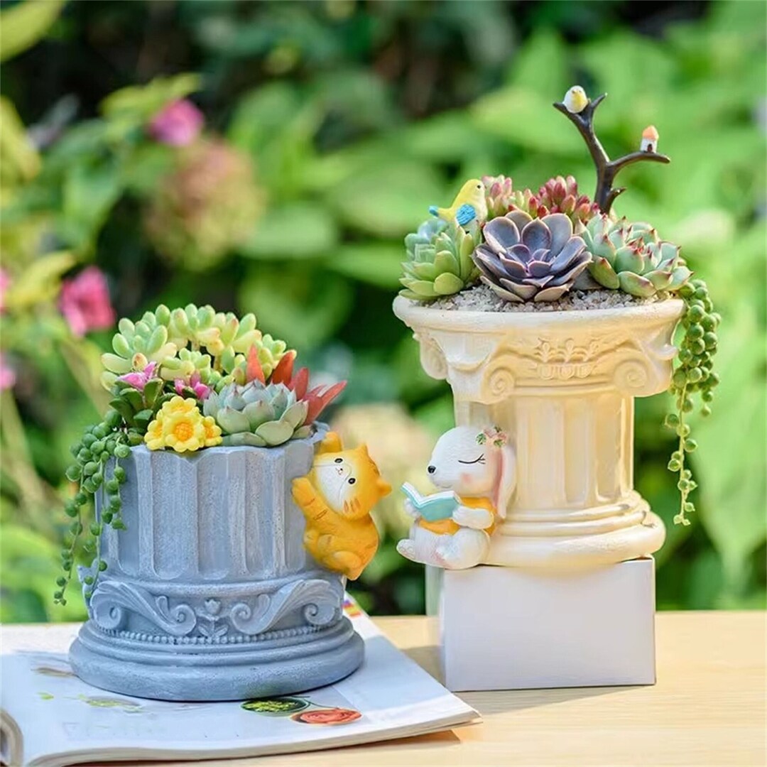 European Style Roman Column Flower Pots//cute Succulent - Etsy