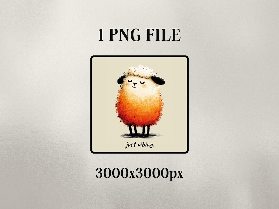 Funny Sheep Meme PNG • "just Vibing" Chill Design (digital Download) - Etsy