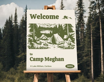 Camp Bachelorette Welcome Sign Template Camping Bachelorette Party ...