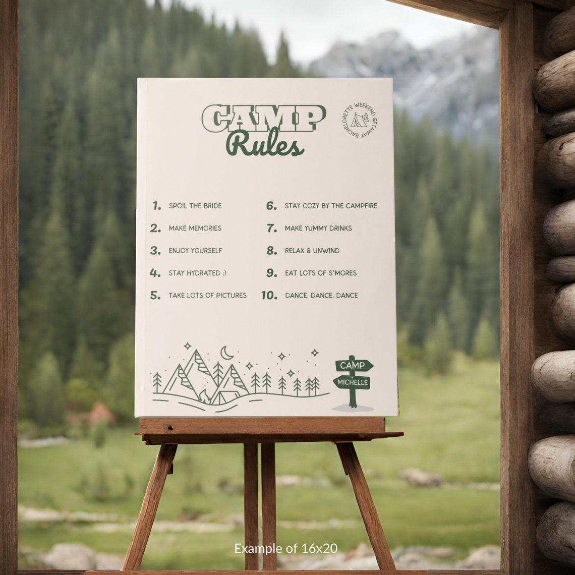 Camp Bachelorette Sign Templates Bachelorette Camping Signs ...