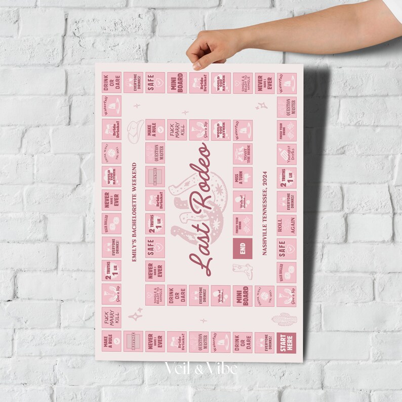 Printable Western Bachelorette Game Canva Template Last Rodeo Drinking ...