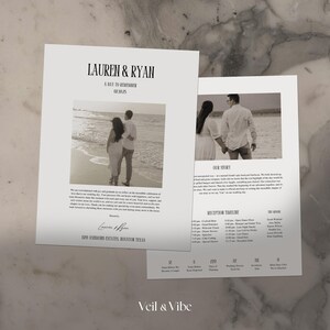 Wedding Timeline Program Template Canva Editable Ceremony Card ...