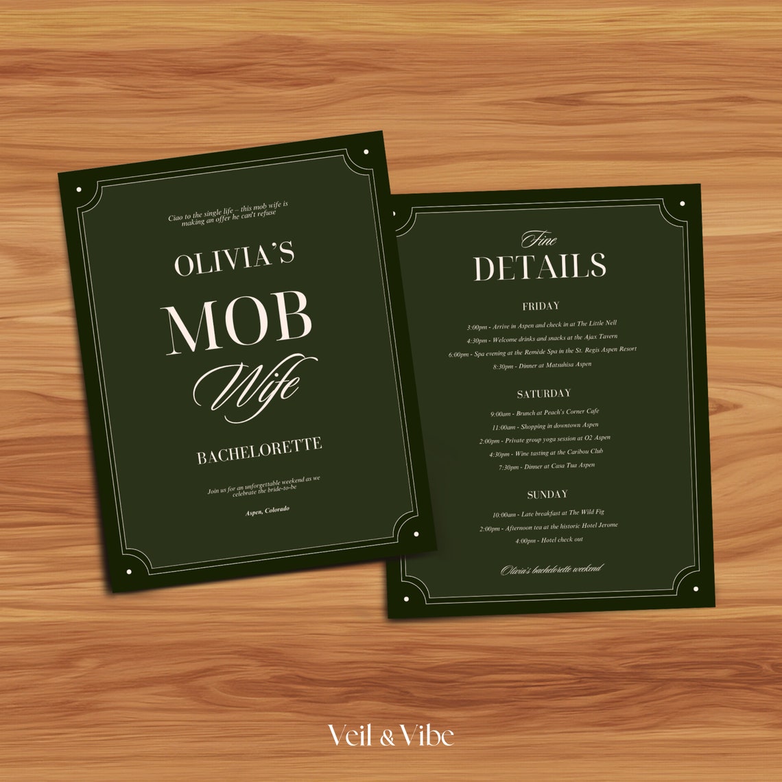 Mob Wife Bachelorette Invitation Template Champagne Bachelorette ...