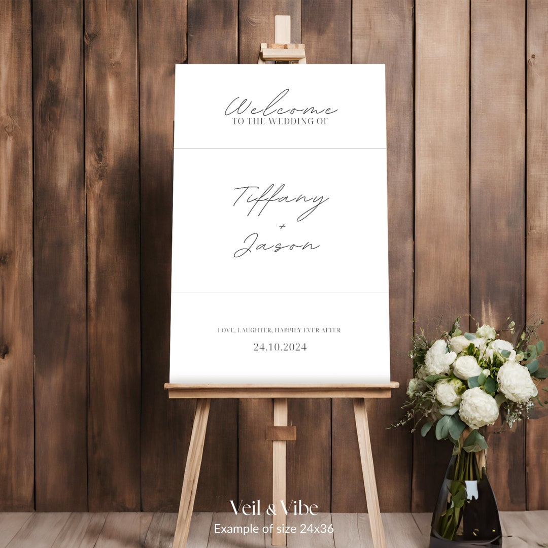 Elegant Wedding Entrance Sign Template Welcome Sign for Wedding ...