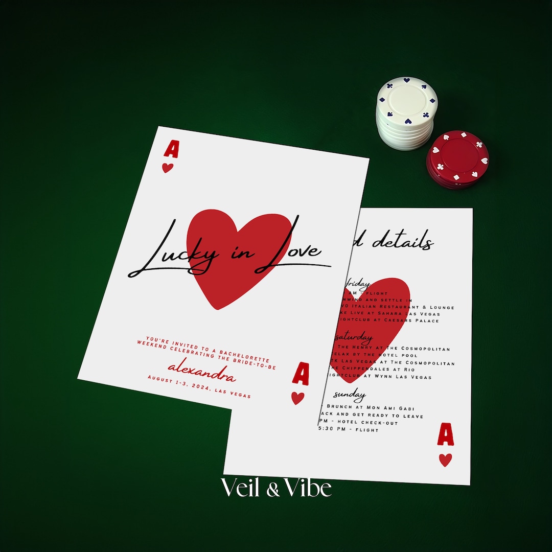 Lucky in Love Bachelorette Invite Las Vegas Bachelorette Itinerary ...