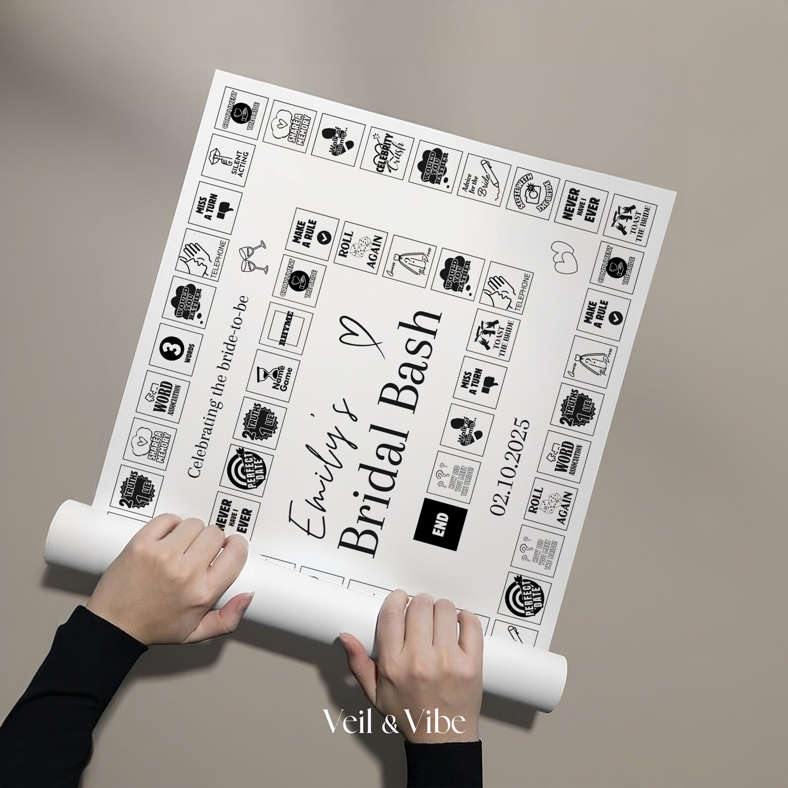 Bridal Shower Board Game Editable Bridal Games for Bridal Shower Game ...