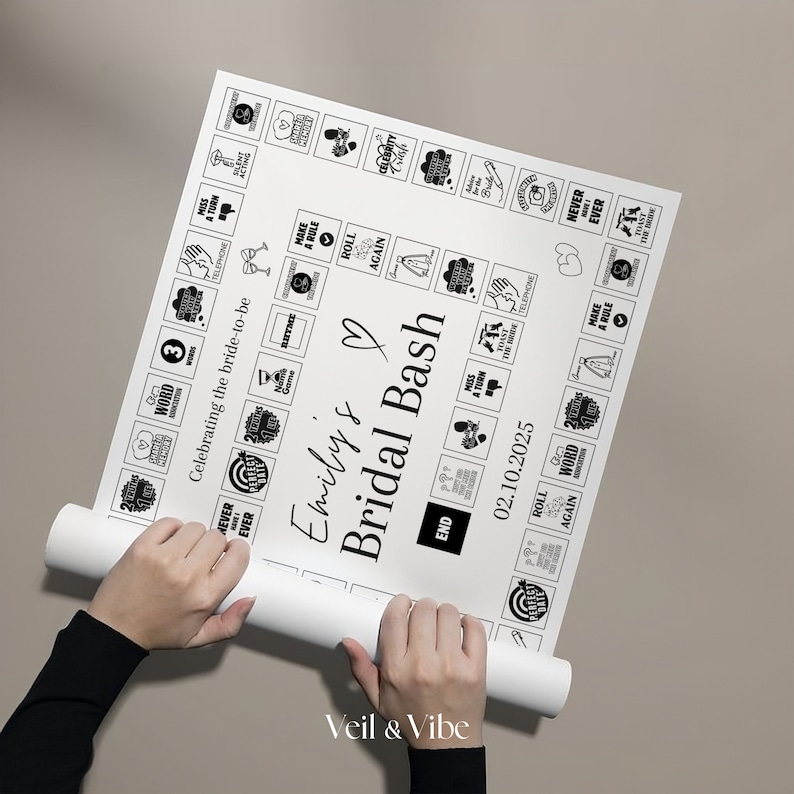 Bridal Shower Board Game Editable Bridal Games for Bridal Shower Game ...