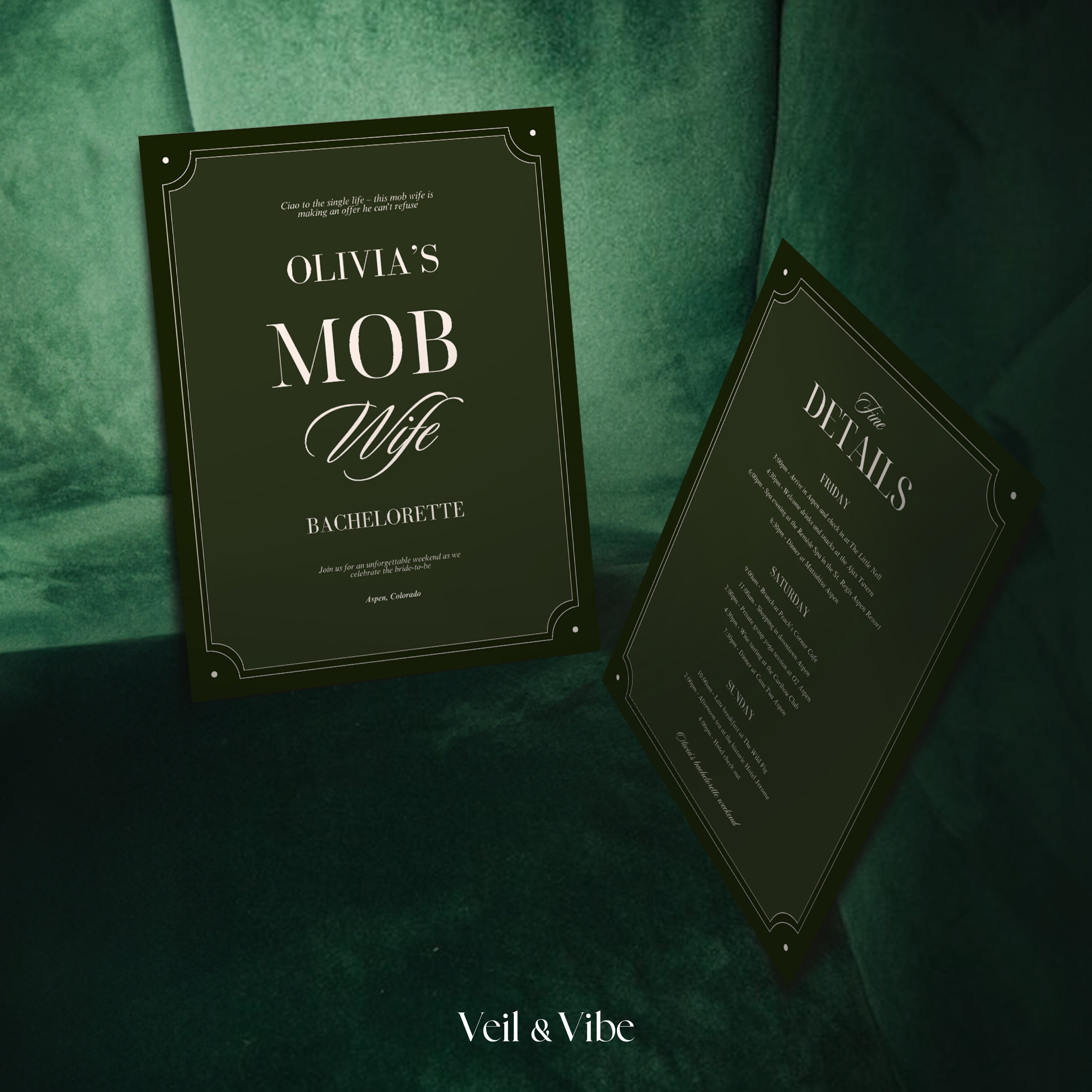 Vintage Mob Wife Bachelorette Invitation Chic Bachelorette Party ...