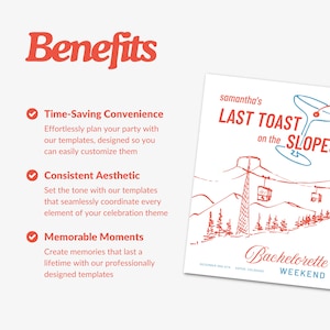 Last Toast on the Slopes Bachelorette Party Invitation Template Winter ...