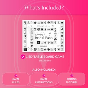 Bridal Shower Board Game Editable Bridal Games for Bridal Shower Game ...