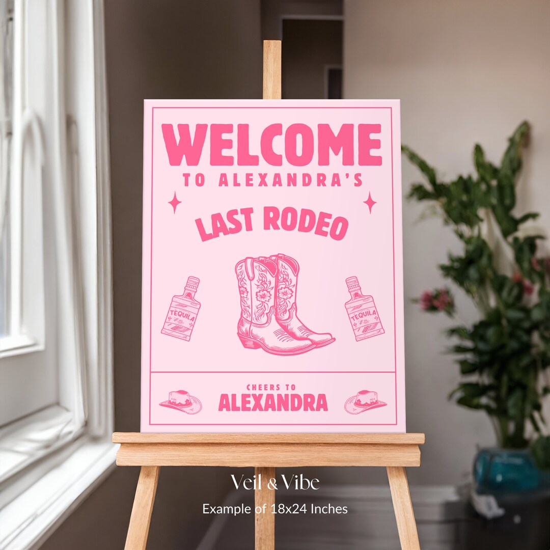 Last Rodeo Sign Bachelorette Party Decor Nashville Bachelorette Sign ...