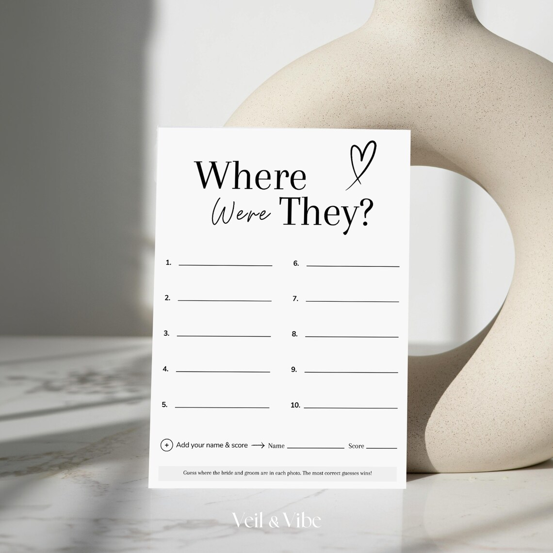 Where Were They Bridal Shower Game Template Game for Bridal Shower ...