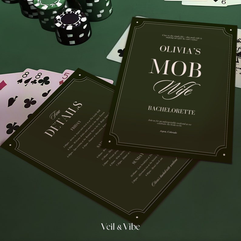 Vintage Mob Wife Bachelorette Invitation Chic Bachelorette Party ...