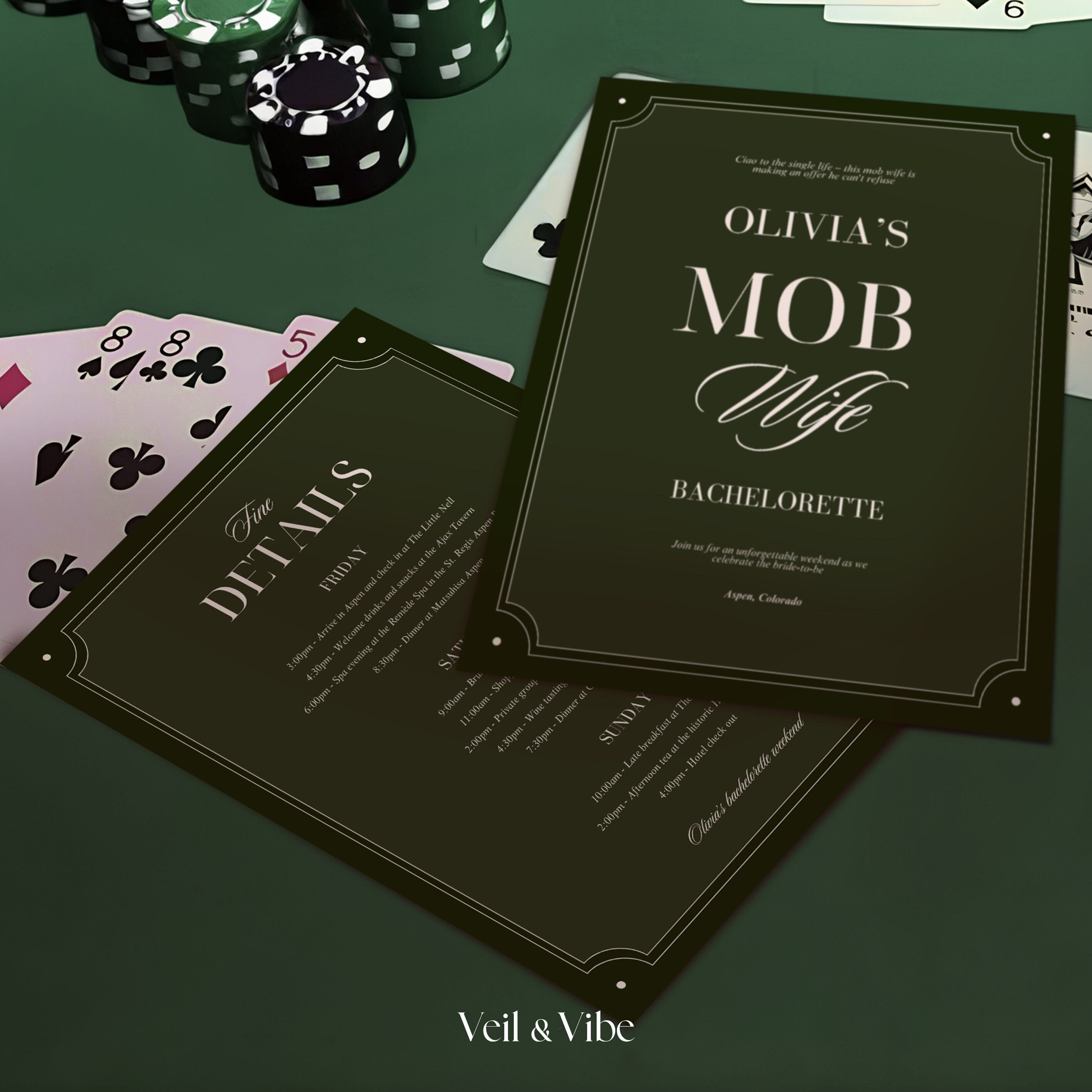 Vintage Mob Wife Bachelorette Invitation Chic Bachelorette Party ...