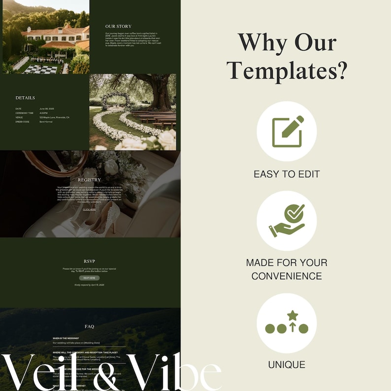 Elegant Countryside Wedding Website Template, Fully Customizable ...