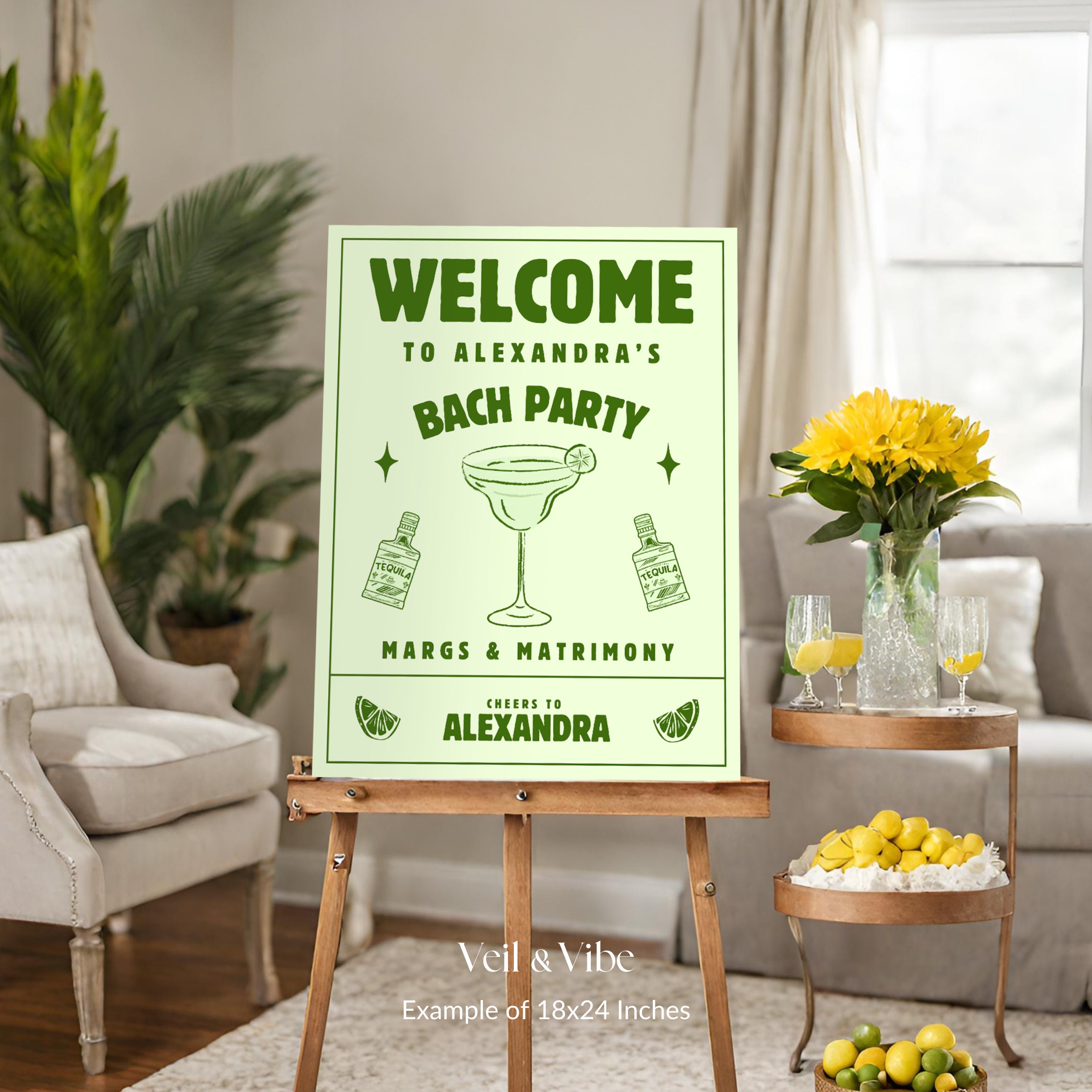 Margs and Matrimony Bachelorette Sign Decor Bachelorette Party ...