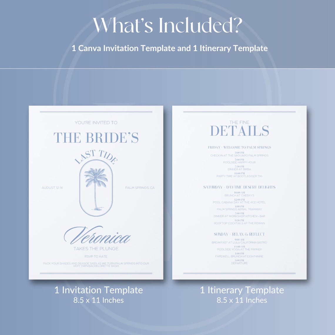 Country Club Bachelorette Party Invite Template Palm Springs ...