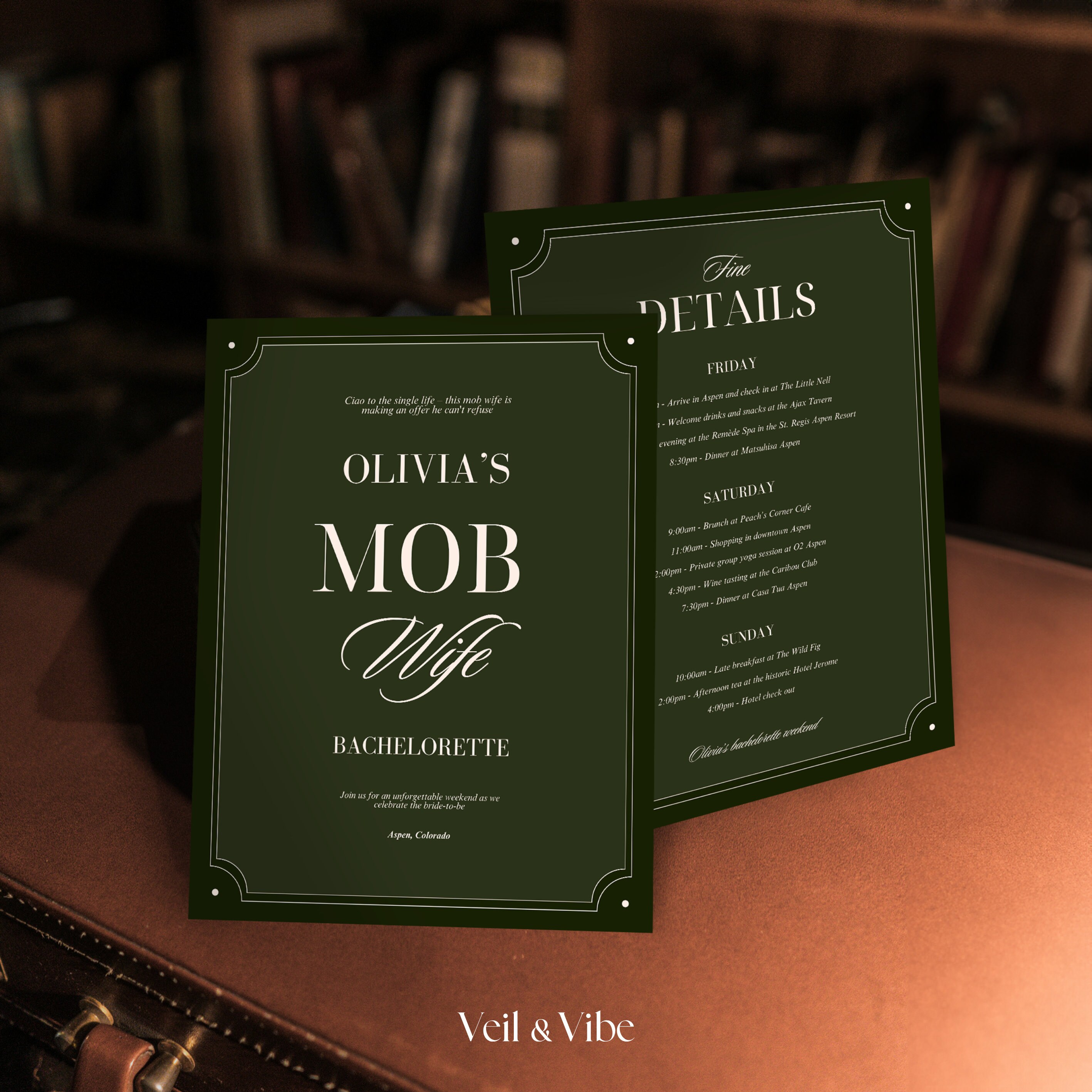 Mob Wife Bachelorette Invitation Template Champagne Bachelorette ...