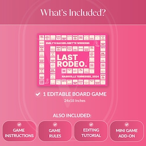 Modern Last Rodeo Bachelorette Board Game Nashville Bachelorette ...