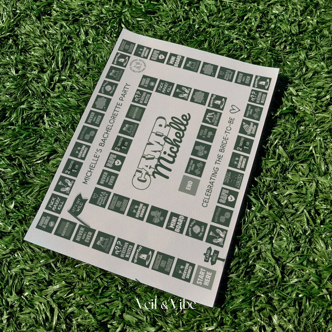 Camp Bachelorette Board Game Printable Games for Bachelorette Party ...