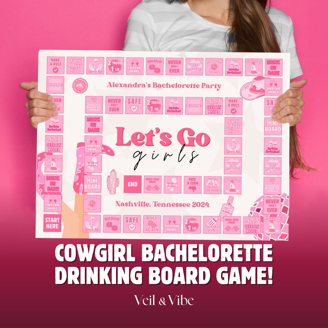 Lets Go Girls Bachelorette Game Printable Board Game Bachelorette ...