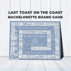 Last Toast on the Coast Bachelorette Board Game Editable Game ...