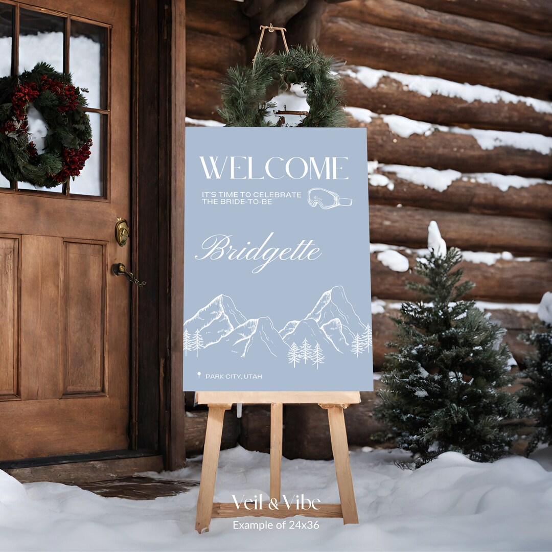 Ski Trip Bachelorette Welcome Sign Apres Ski Theme Custom Bachelorette ...