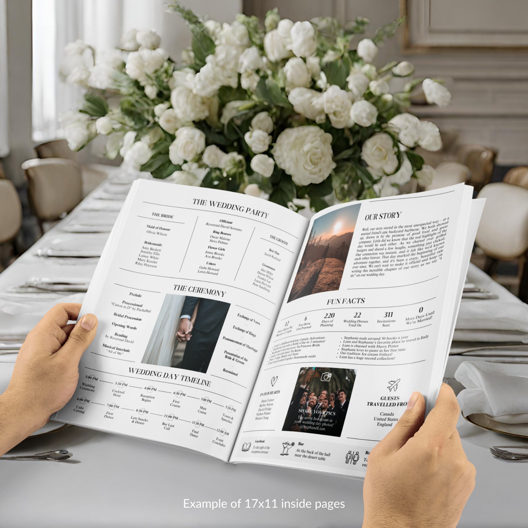 Newspaper Wedding Program Template Editable Wedding Newspaper Program ...