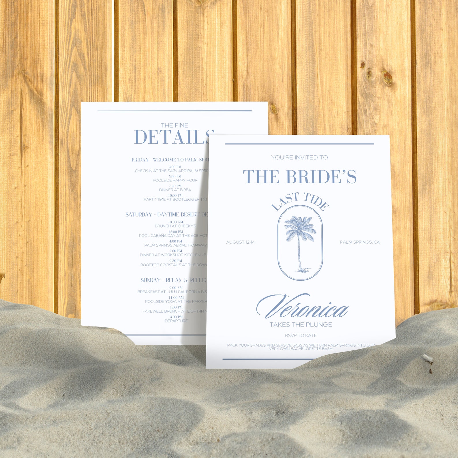 Country Club Bachelorette Party Invite Template Palm Springs ...