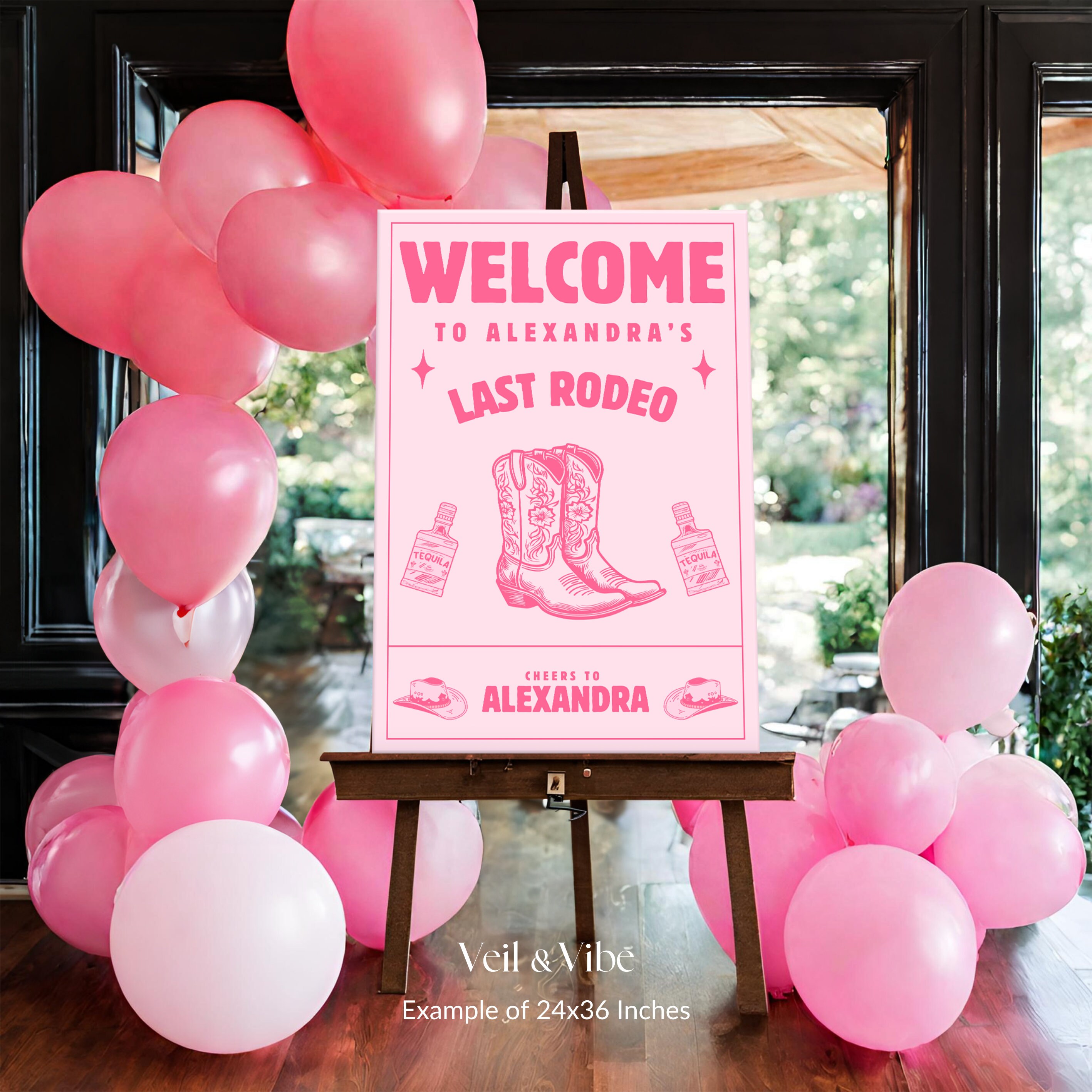 Last Rodeo Bachelorette Sign Editable Template Cowgirl Bachelorette ...