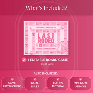 Last Rodeo Bachelorette Game Printable Board Game Bachelorette Drinking ...