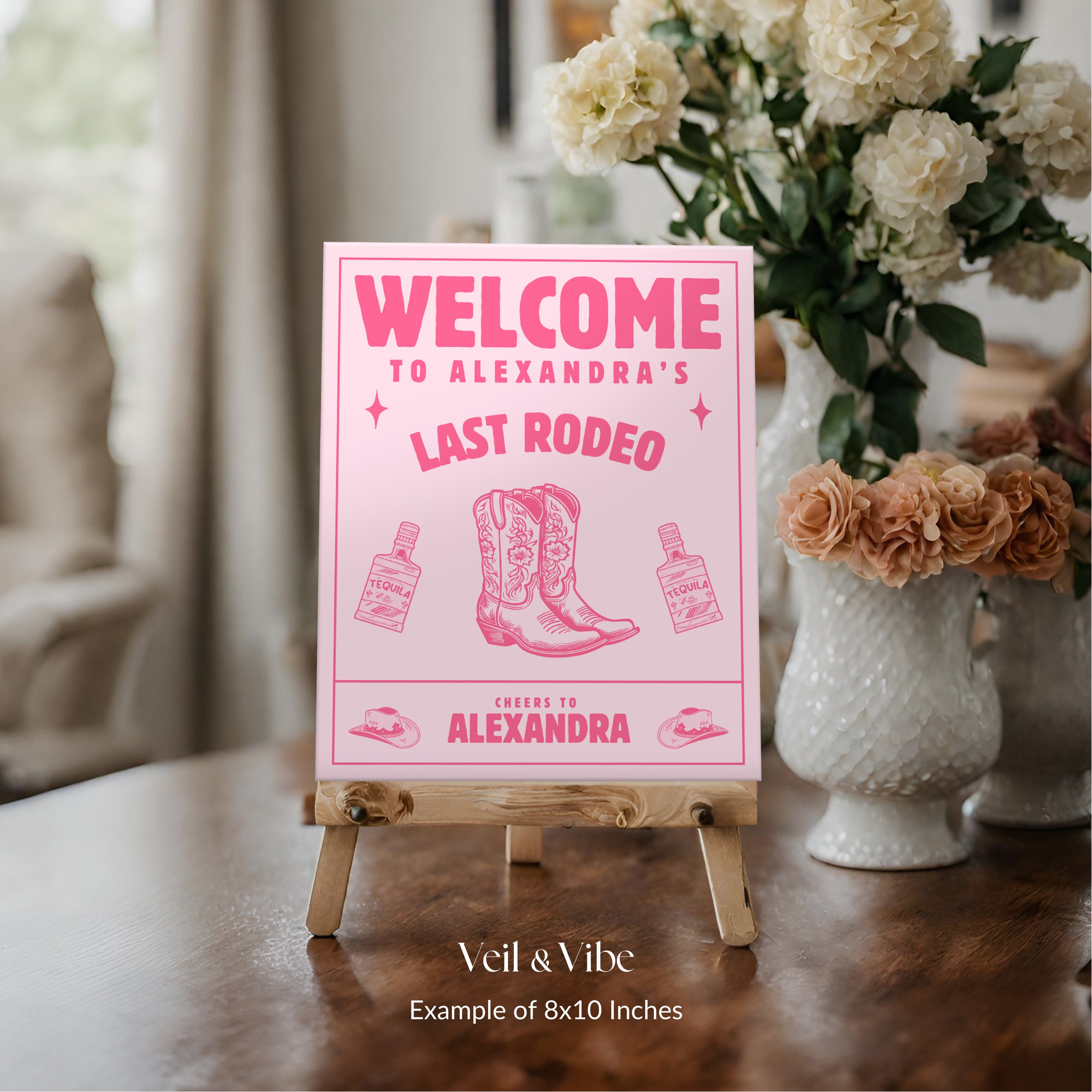 Last Rodeo Bachelorette Sign Editable Template Cowgirl Bachelorette ...