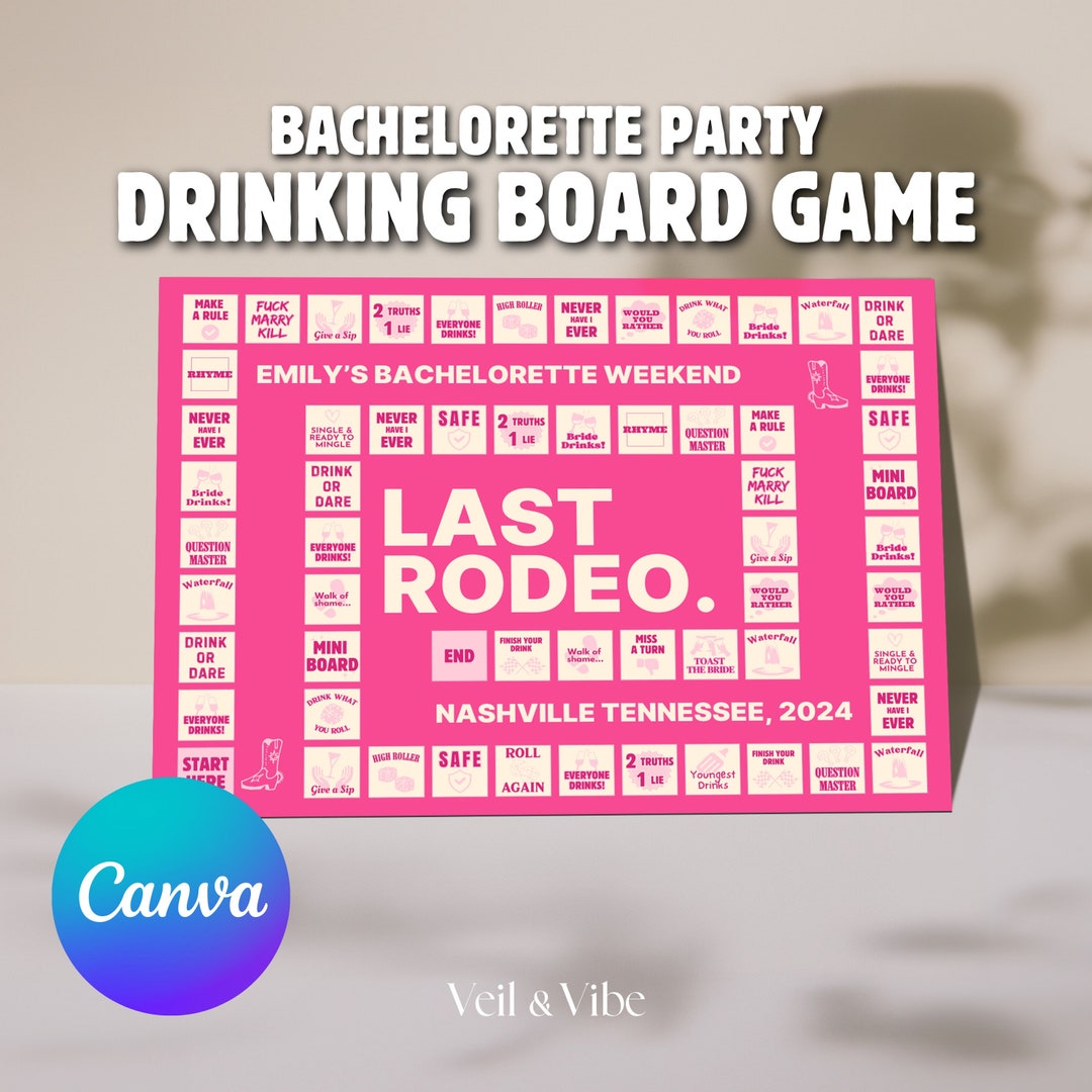 Modern Last Rodeo Bachelorette Board Game Nashville Bachelorette ...