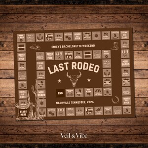 Last Rodeo Bachelorette Board Game Printable Game Western Drinking ...