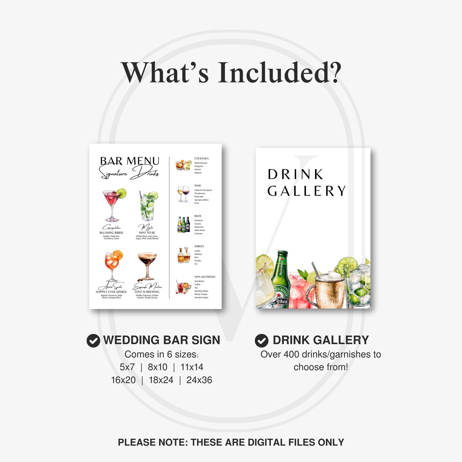 Wedding Signature Drink Menu Editable Bar Sign Canva Template Printable ...