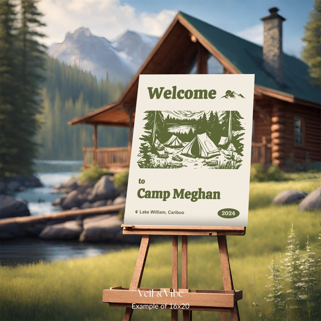 Bachelorette Camp Welcome Sign Template Camp Bachelorette Party Decor ...