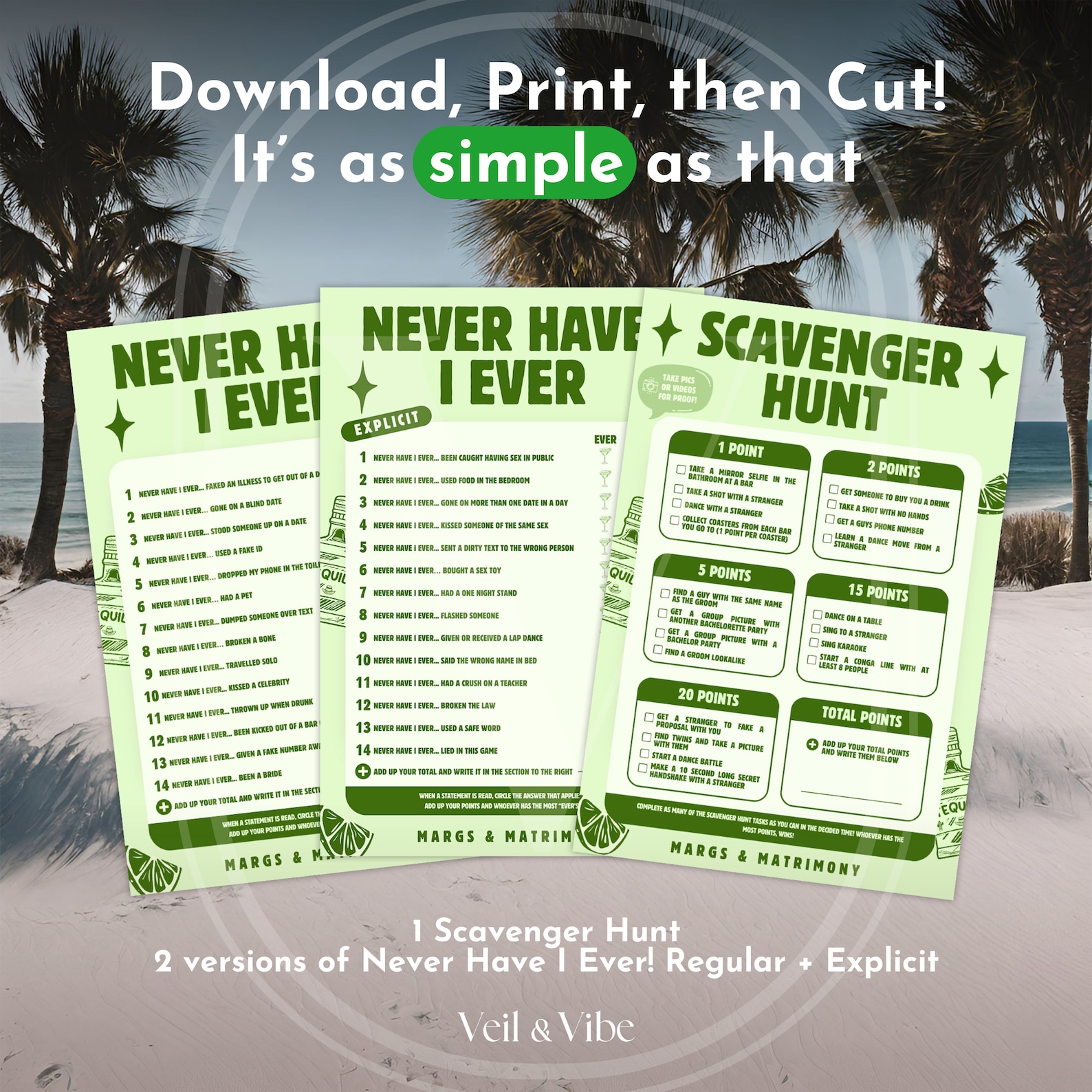 Margs and Matrimony Bachelorette Game Bundle Printable Bachelorette ...