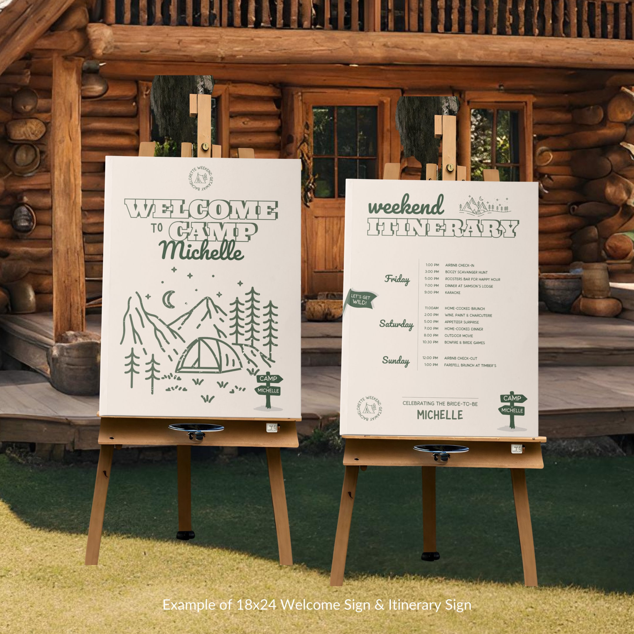 Camp Bachelorette Itinerary,invitation, Camp Rules, Welcome Sign ...