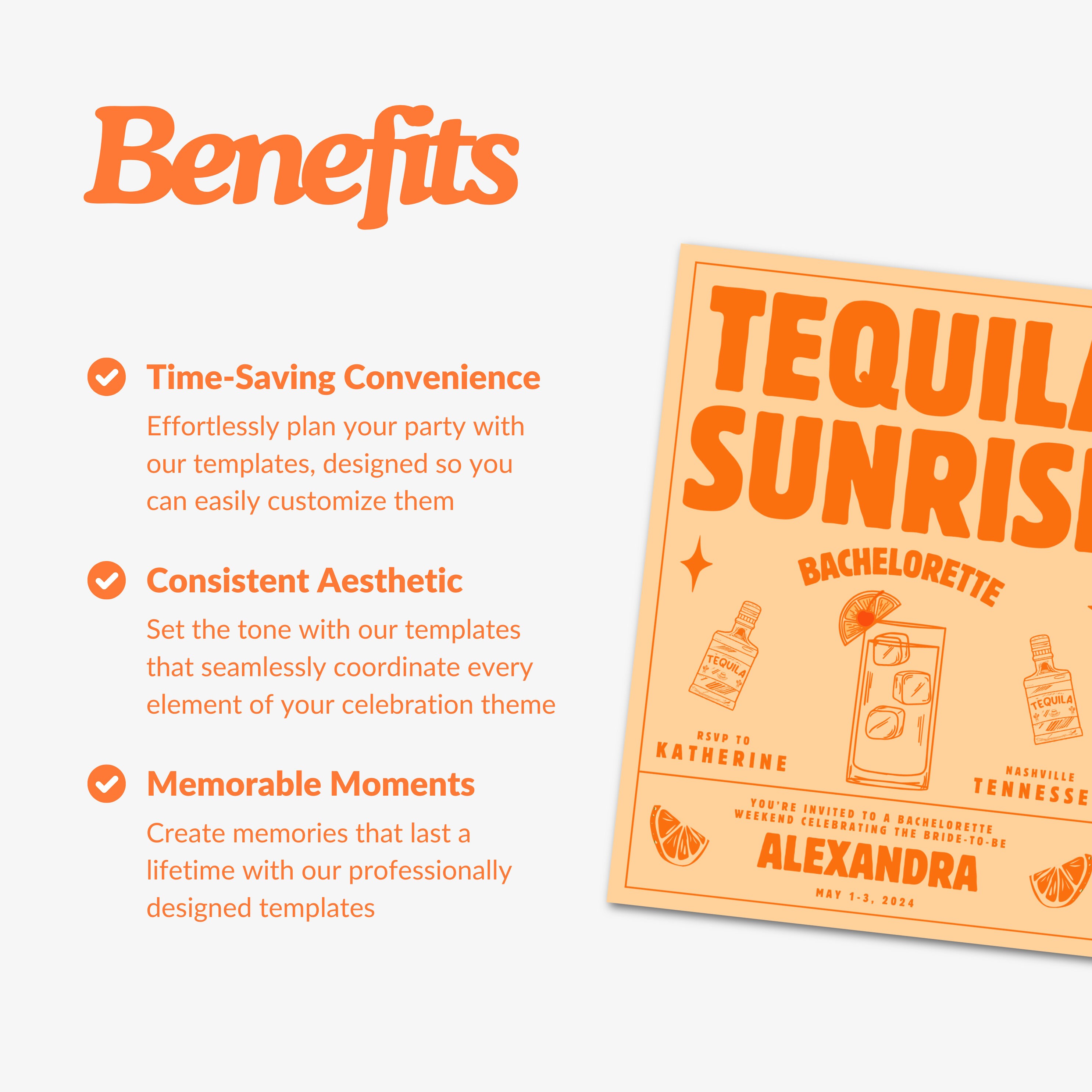Tequila Sunrise Bachelorette Invite Template Tequila Bachelorette ...