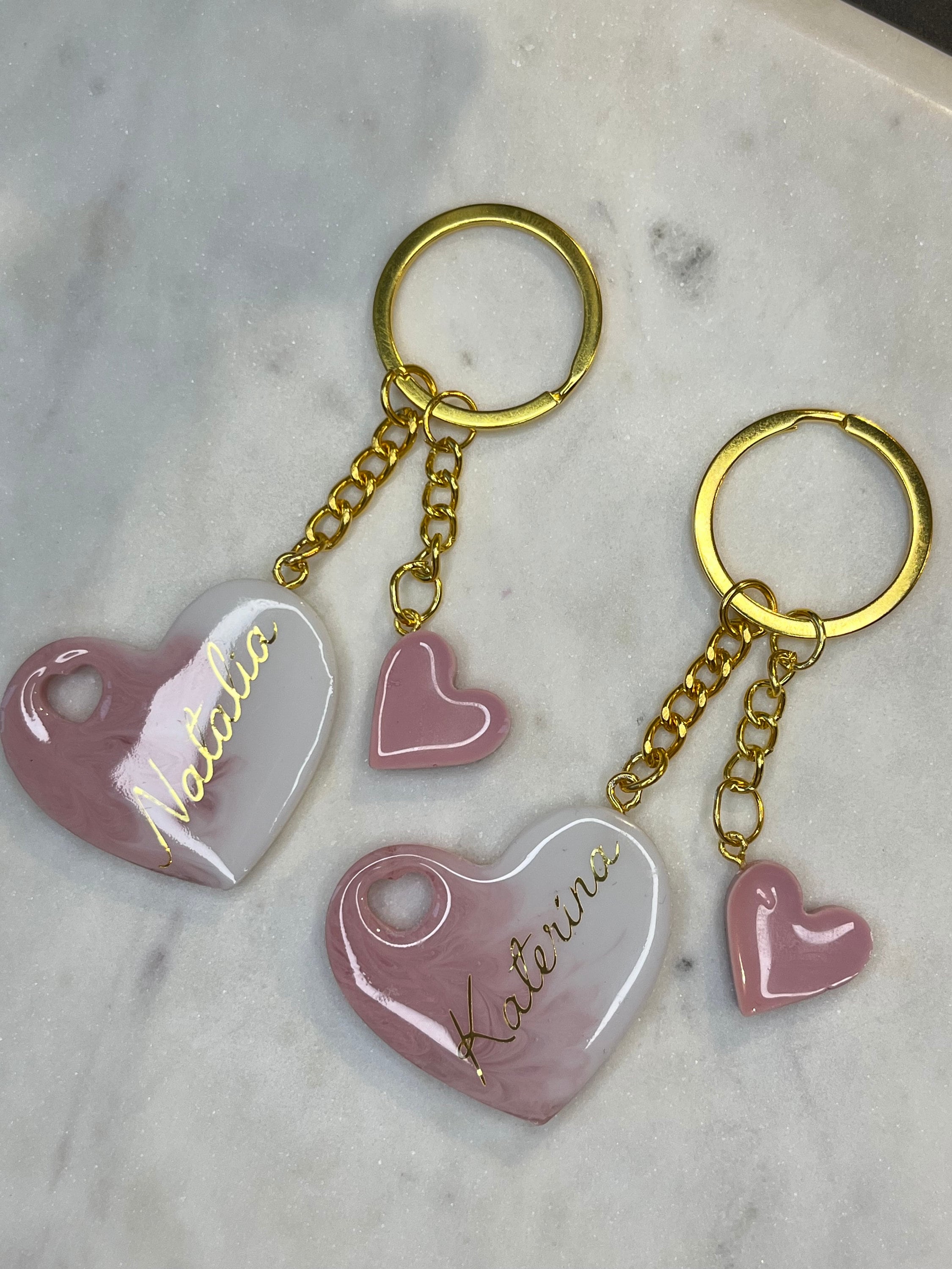 Personalised Valentines Days Heart Resin Keychain Gifts for Her ...