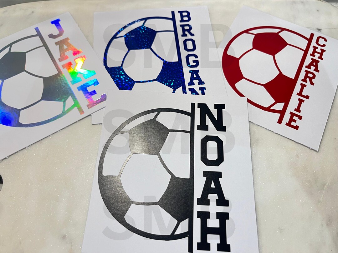 Personalised Football Vinyl Name Label Stickers | Water Bottle Stickers ...
