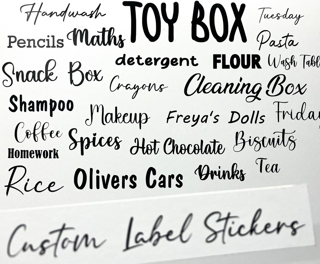 Personalised Vinyl Labels: Custom Storage & Organization Decals ...