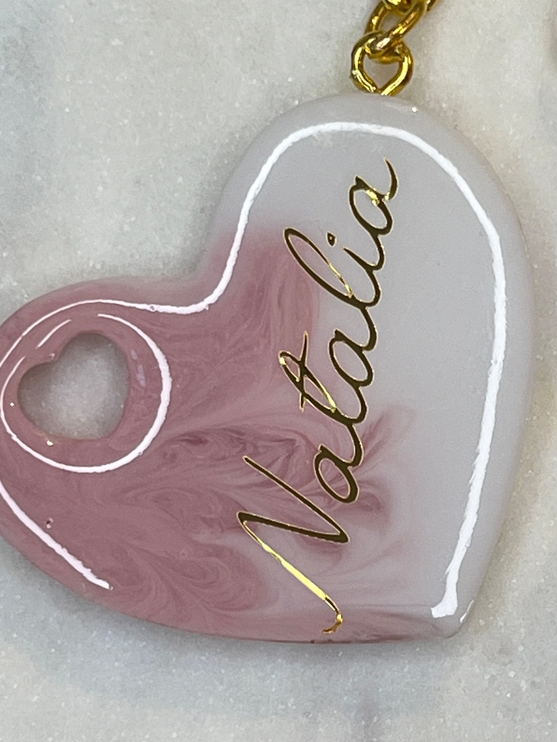 Personalised Valentines Days Heart Resin Keychain Gifts for Her ...