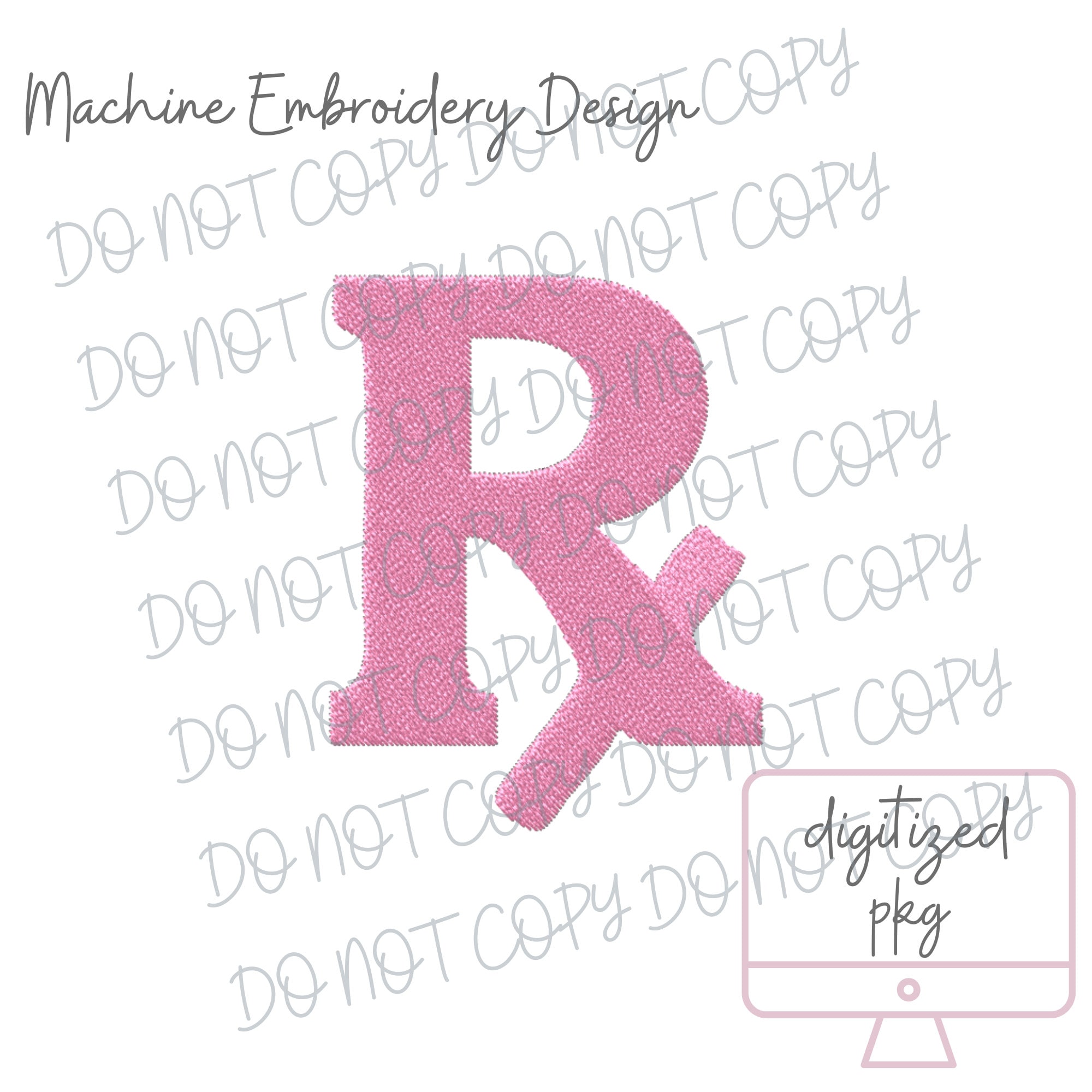 Rx Prescription Symbol Embroidery Design - Medication - Pharmacy ...