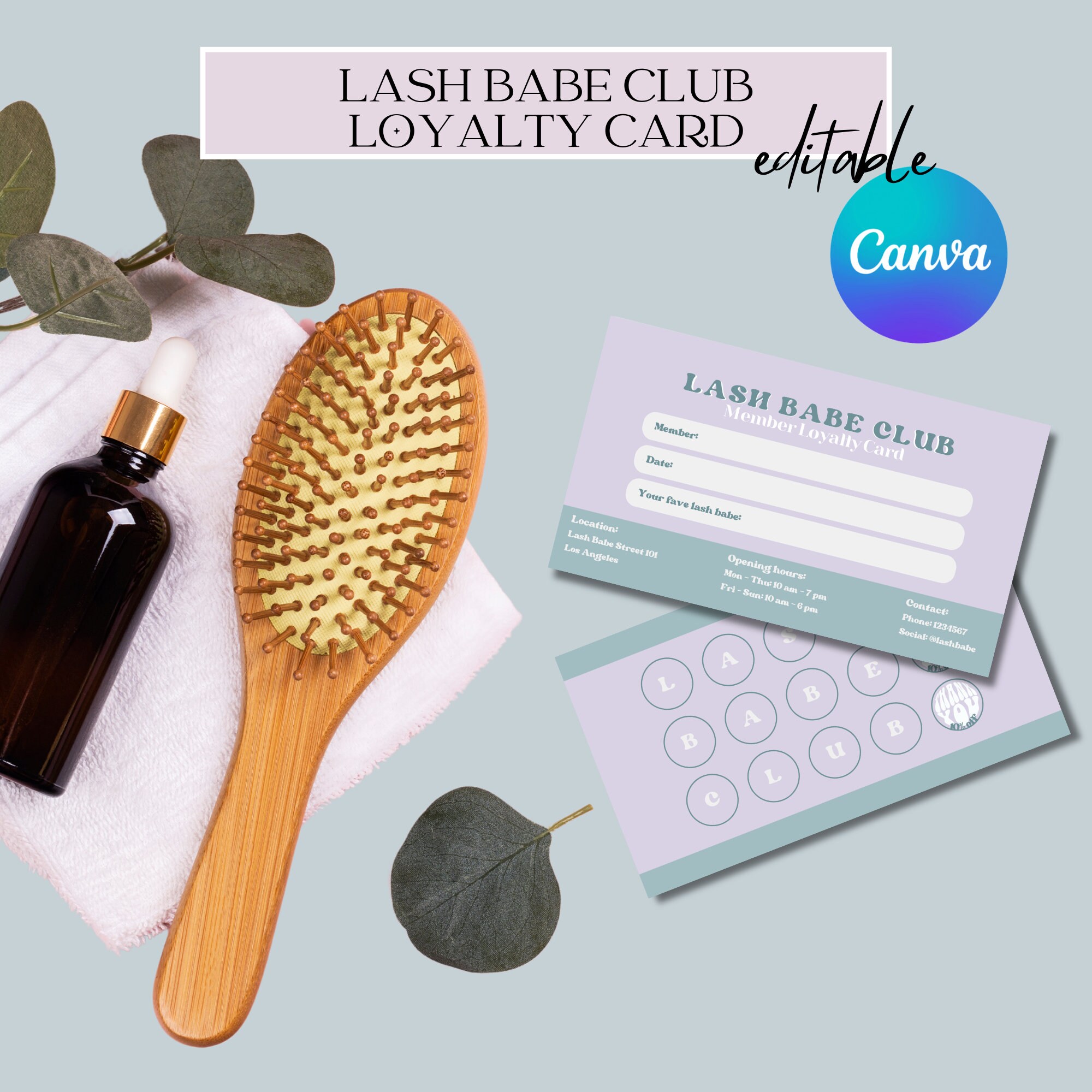 Lash Studio Loyalty Member Club Card TEMPLATE for Lash Extension ...