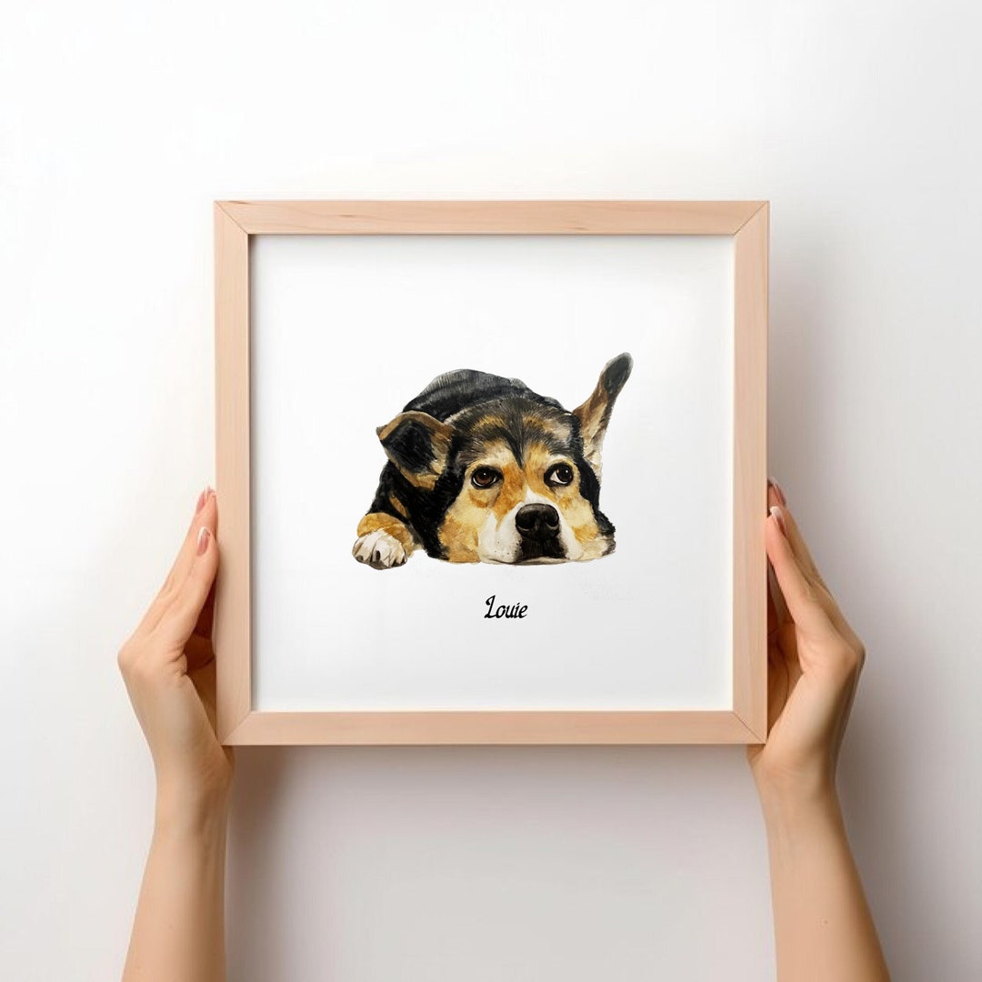 Mini Dog Portrait Personalized Dog Portrait Mini Pet Portrait Custom ...