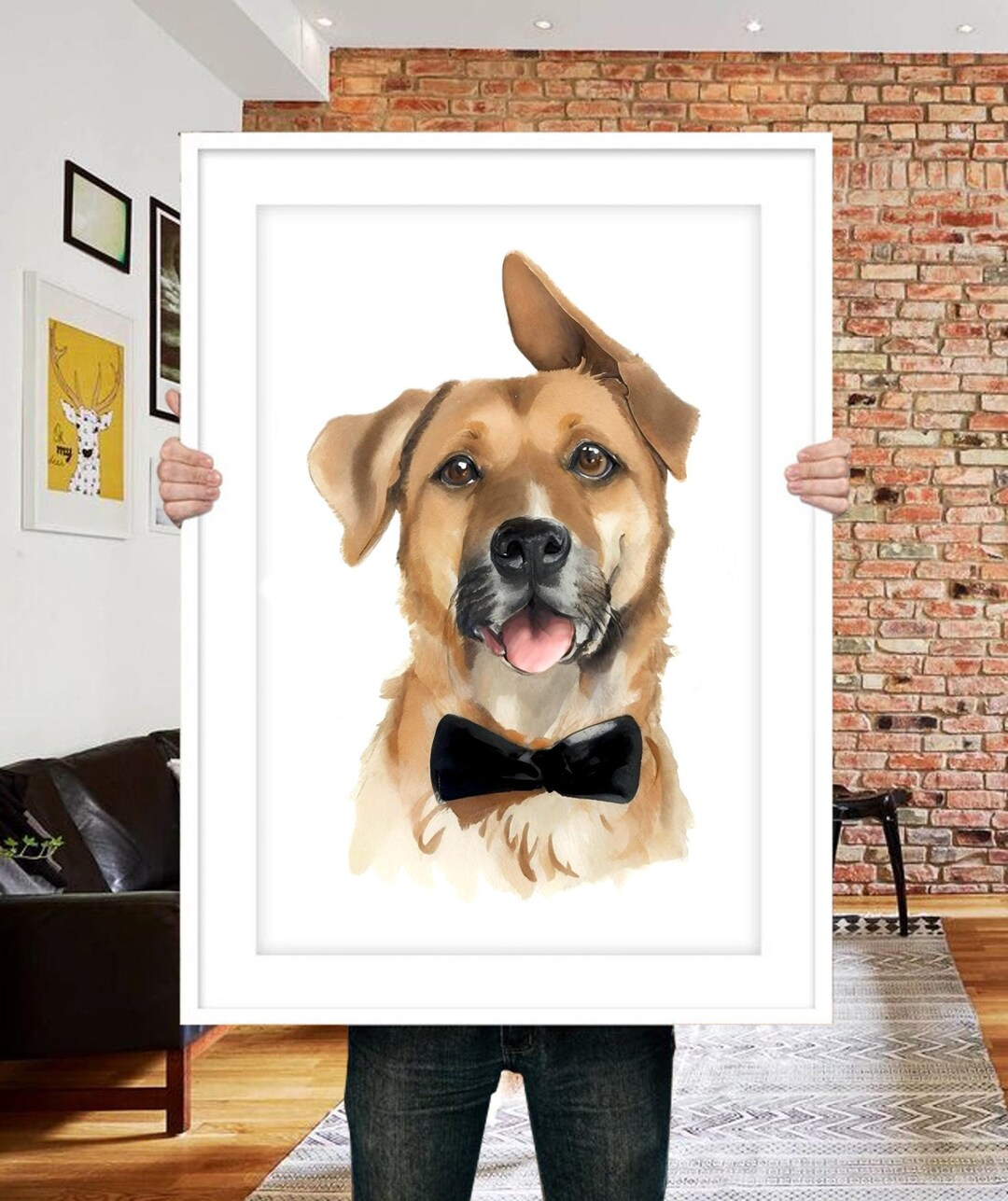 Hand Painted Watercolor Pet Portrait: Custom Dog Memorial Art - Etsy