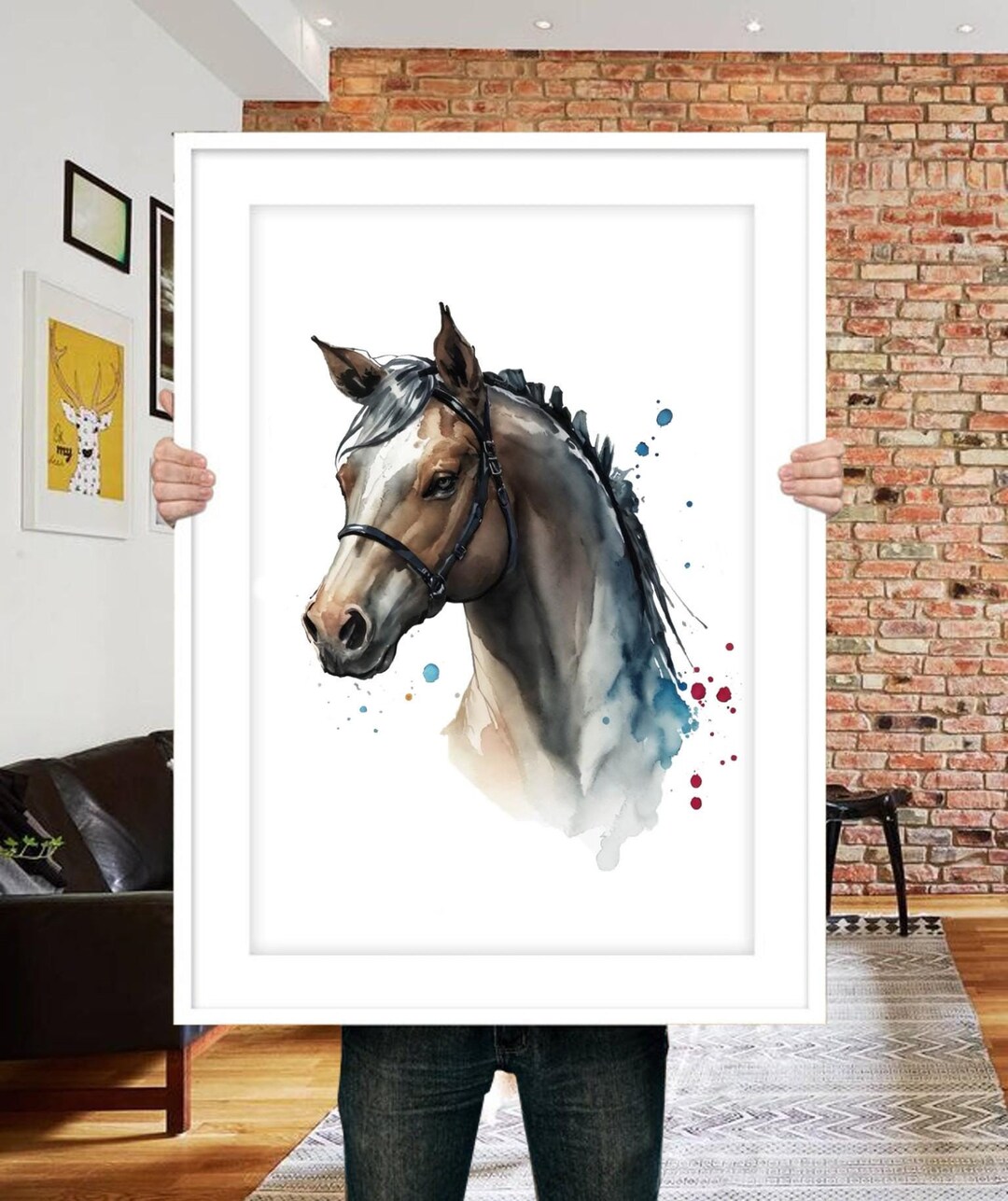 CUSTOM HORSE PORTRAIT, Horse Painting, Horse Memorial, Watercolor Hand ...