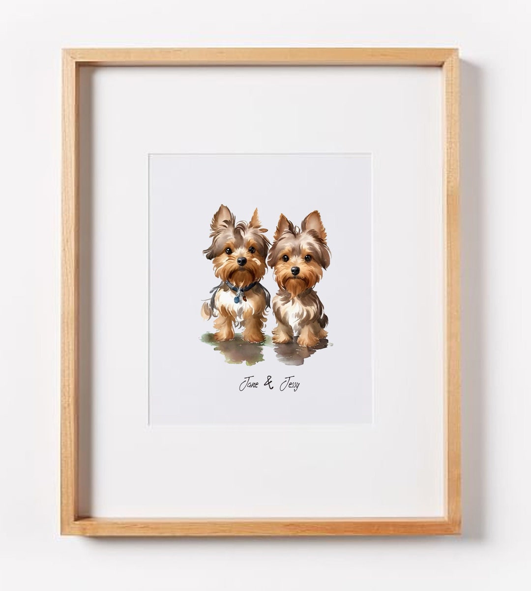 Two Pets Portrait, Two Dogs Portrait, 2 Pet Portrait, 2 Dog Portrait ...