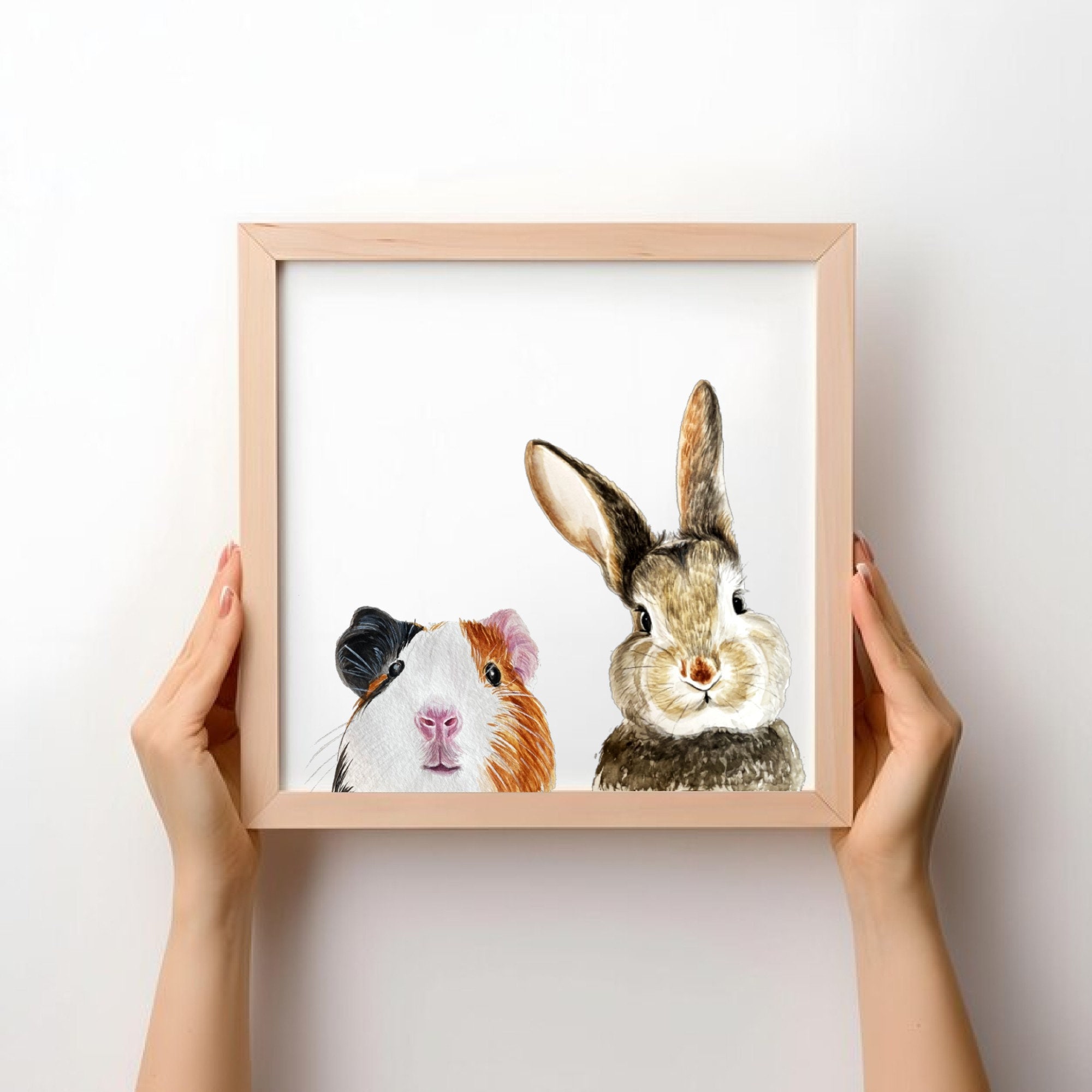 Custom Two Pet Portrait Two Mini Cat Portrait Multi Pet Portrait ...